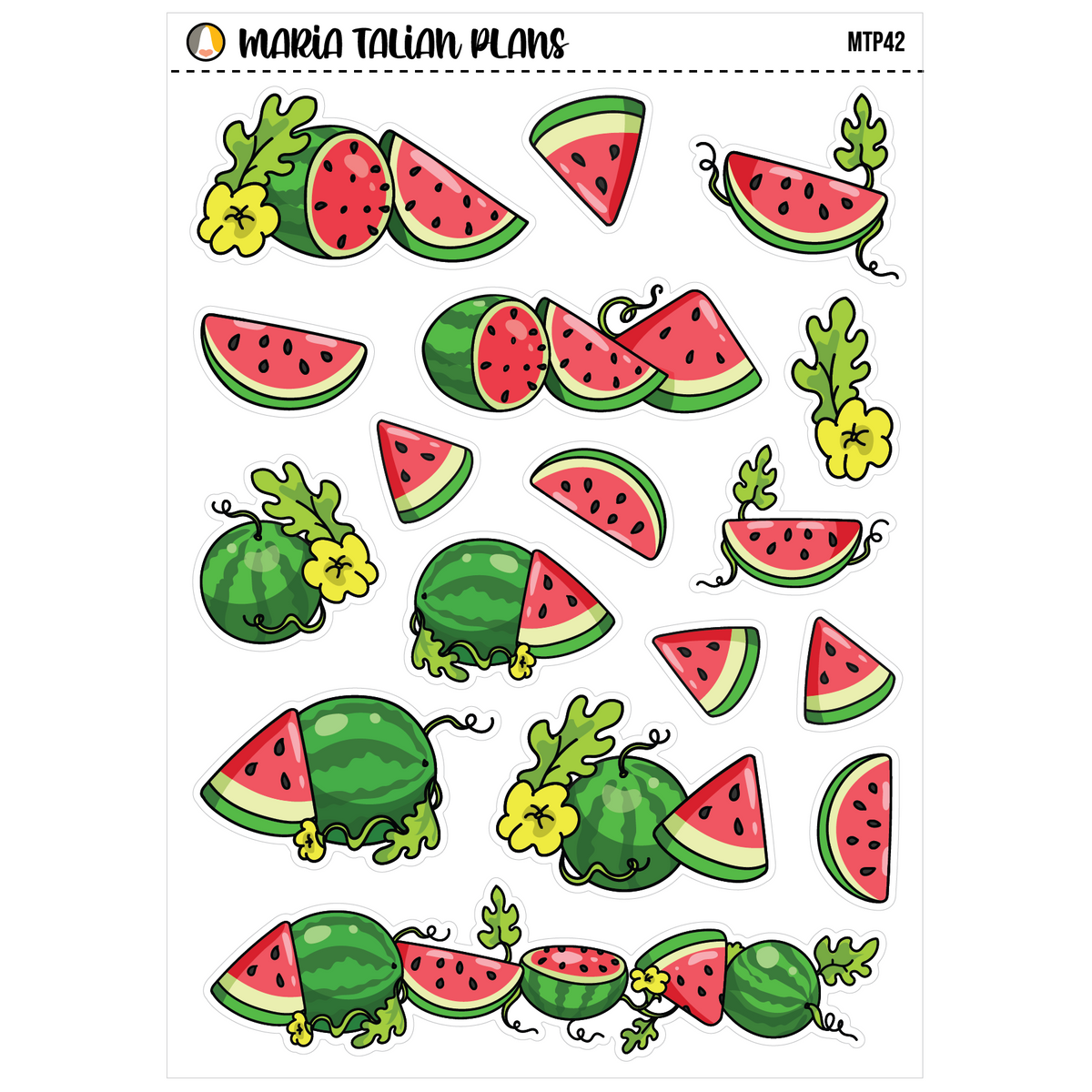 Watermelon | Vinyl Deco Sticker Sheet – Mariatalianplans